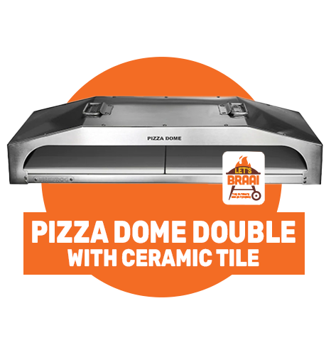 Pizza dome (double) for braai with ceramic tiles & accessories - Let's ...